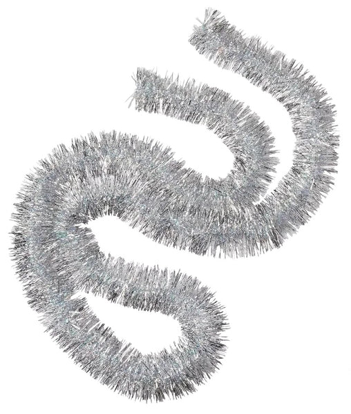 Iridescent Loop Silver Needle Tinsel Garland | Colorful Party Tinsel ...