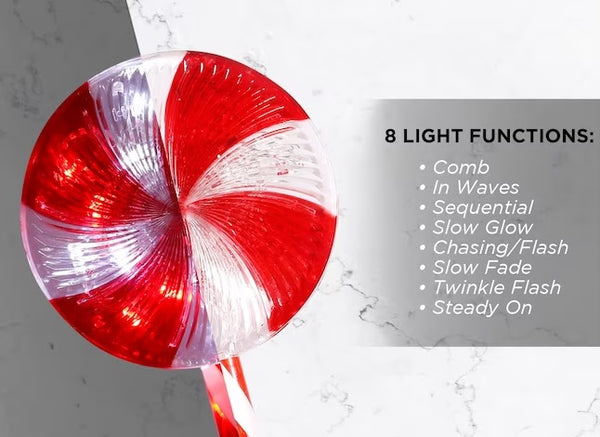 28" LED Peppermint Candy Multi-Function Garden Stakes (4-pack ...