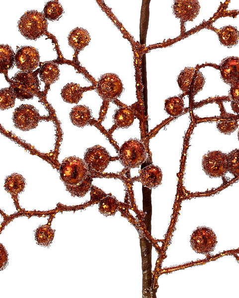 25" Copper Bead Iced Berry Pick Spray