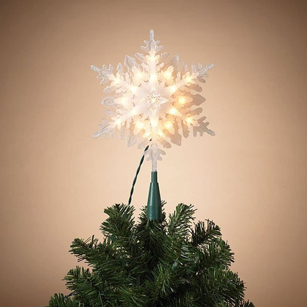 Pre-Lit Glitter Snowflake Tree Topper | Christmas Tree Stars – American ...
