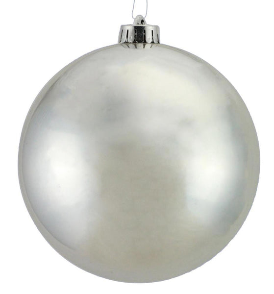200MM Shiny Silver Ball Ornament | Silver Christmas Ornaments ...