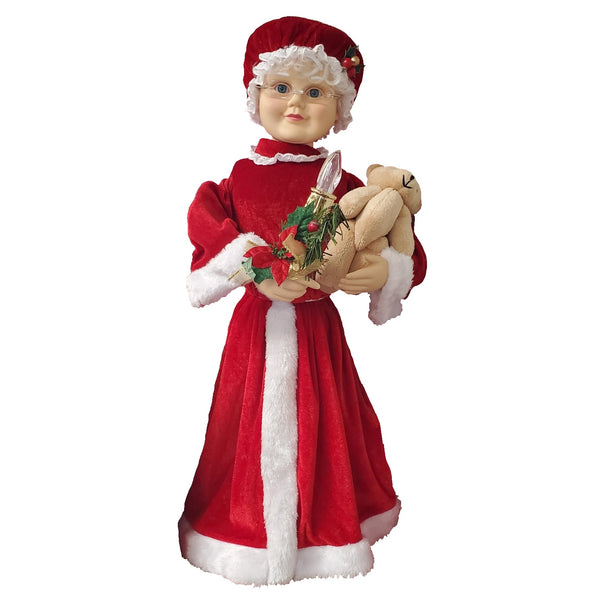 24" Animated Mrs. Claus with Lighted Candle | Mrs. Claus Decorations ...