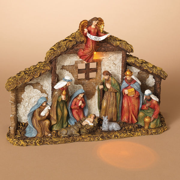 Battery-Operated Light Up Nativity Scene | Baby Jesus Manger Scene ...