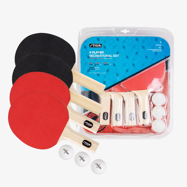 Stiga® Classic 4-Player Table Tennis Racket Set | Ping Pong Paddles ...