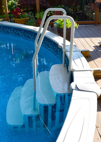 Easy Steps for 48"-54" Above Ground Pools | Deck Mount Pool Stairs ...