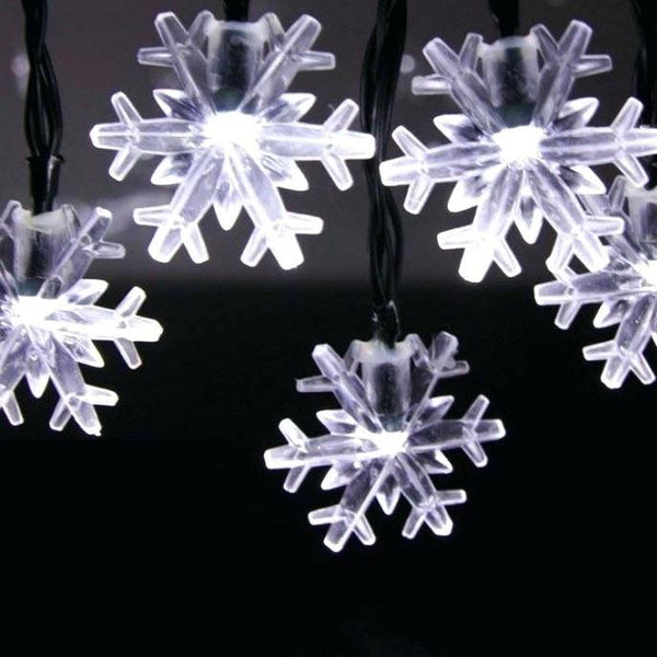 Set of 25 Pure White LED Snowflake M5 Christmas Lights – American Sale
