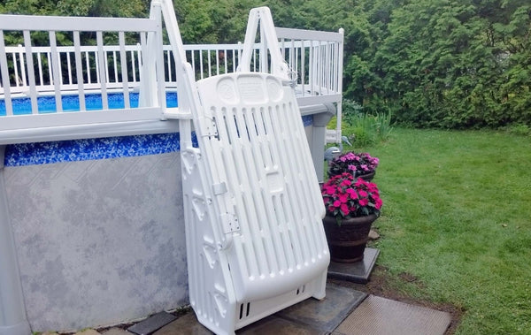 Grand Entry Double Step Pool Entry System with Gate | Pool Ladders ...