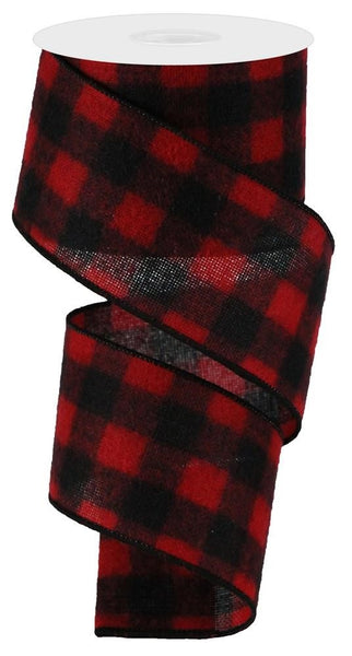 10 Yards of Woven Fuzzy Flannel Check Ribbon | Christmas Ribbons ...