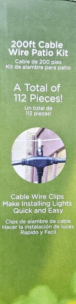 ProDec 40 ft. Cable Wire Patio Light Kit | Patio Lighting Accessories ...