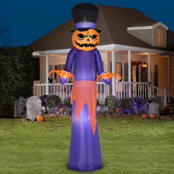12 ft. Airblown Giant Inflatable Pumpkin Reaper with Top Hat – American ...