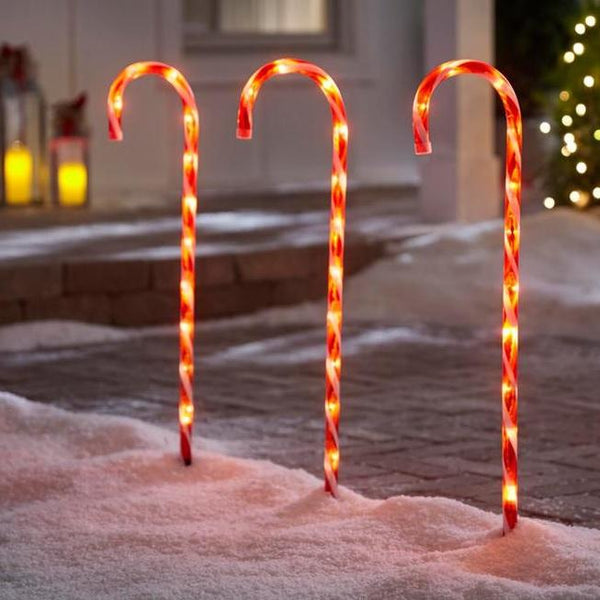 Candy Cane Pathway Stake | Candy Cane Christmas Lights | Xmas Decor ...