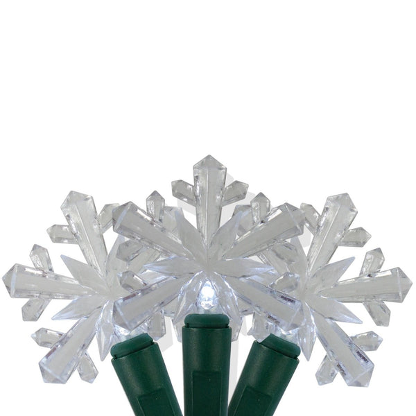 Set of 25 Pure White LED Snowflake M5 Christmas Lights – American Sale